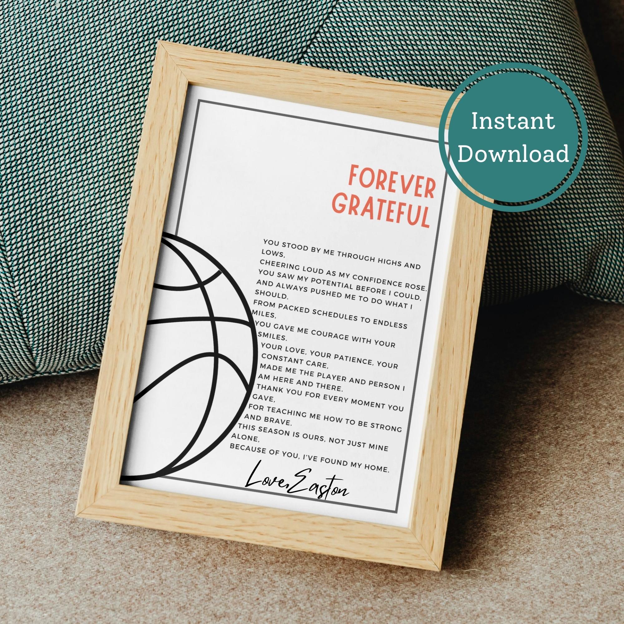 Printable Basketball Parents Night Thank You Poems, End of Season ...