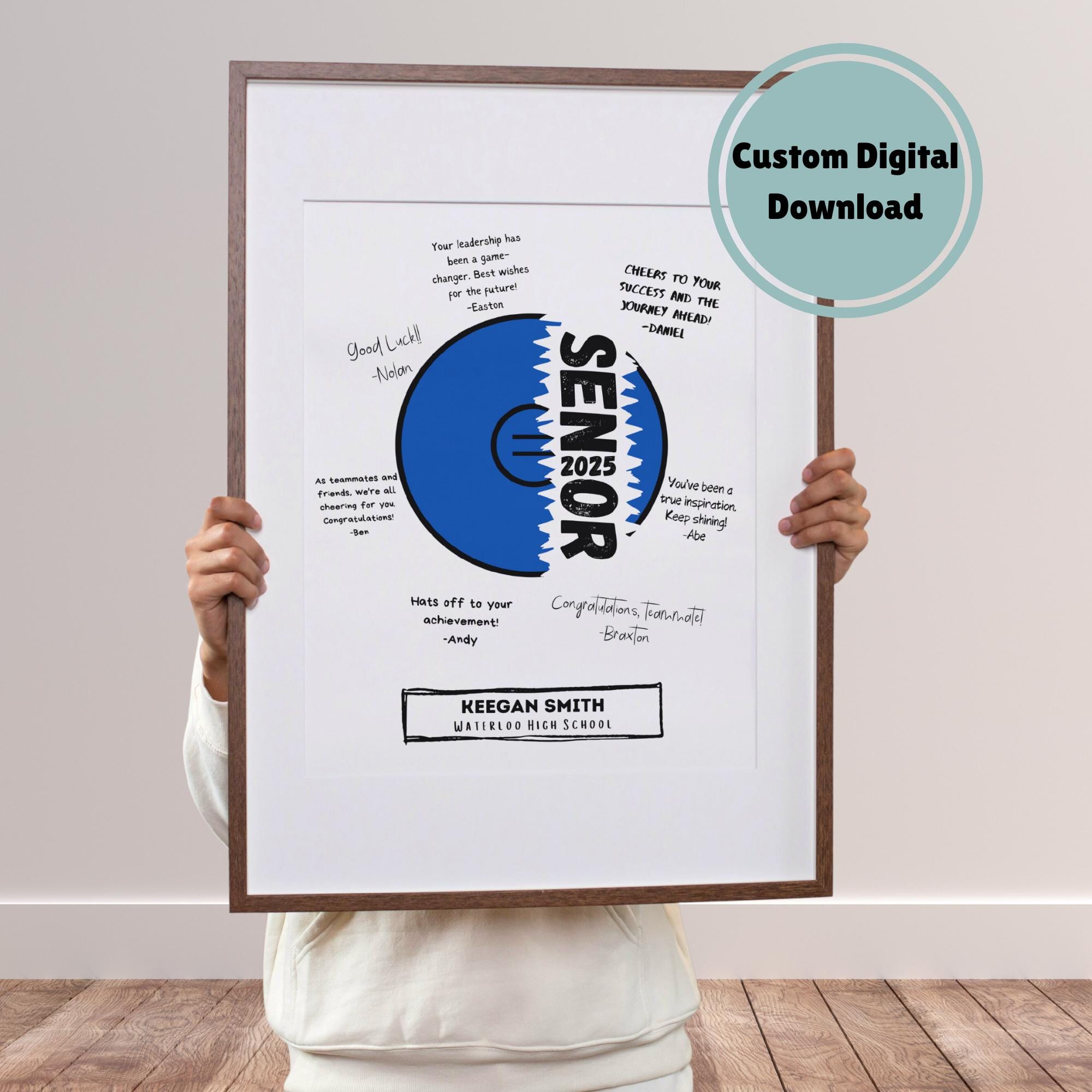 Custom Printable Senior Gift Wrestling Poster for Signatures End of ...