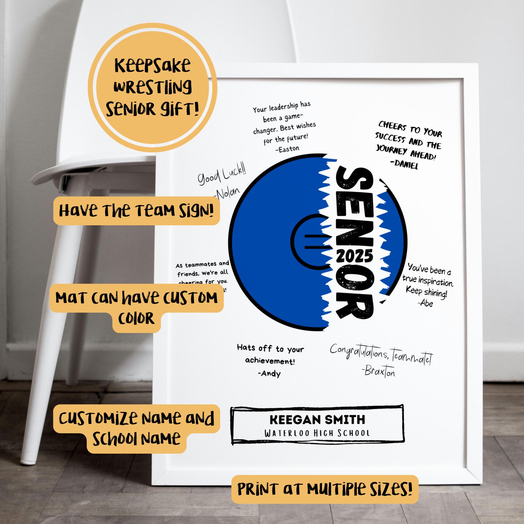 Custom Printable Senior Gift Wrestling Poster for Signatures End of ...