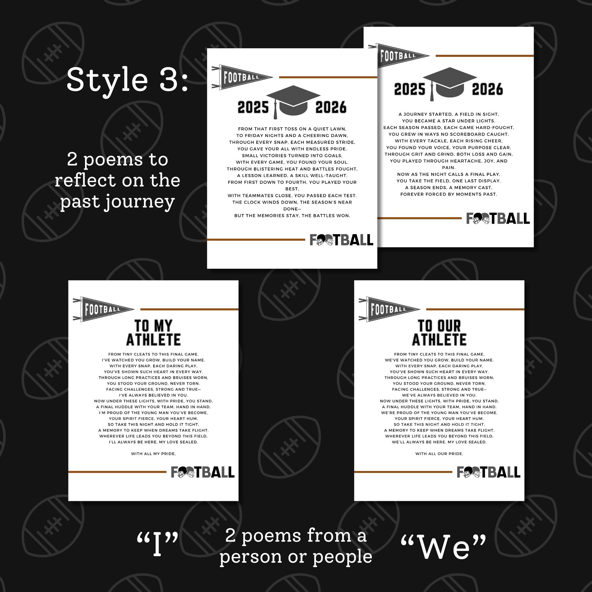 Printable Football Senior Night Gift Poems, Senior Night Letter From ...