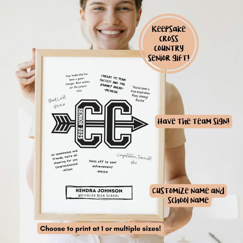 Custom Printable Senior Gift Cross Country Poster for Signatures | End ...