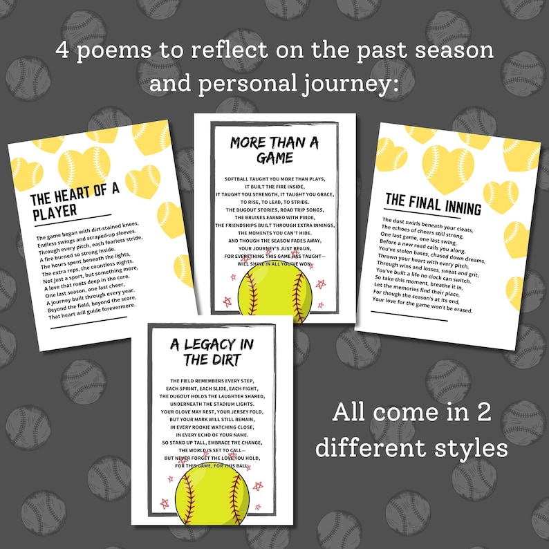 Printable Softball Senior Night Gift Poems, Senior Night Letters From ...