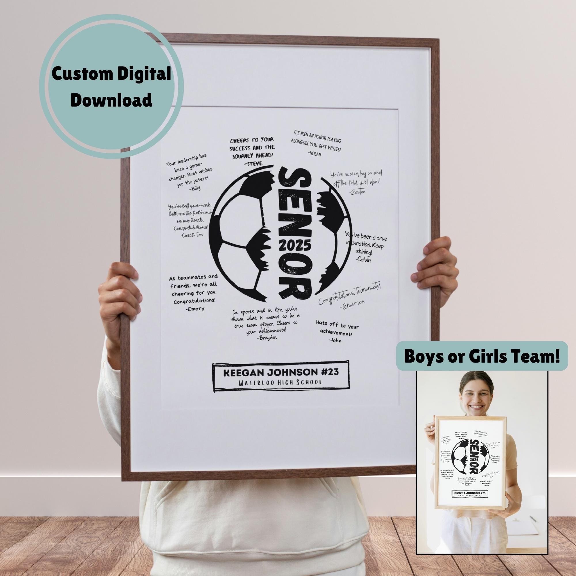 Custom Printable Senior Gift Soccer Poster for Signatures End of Season ...