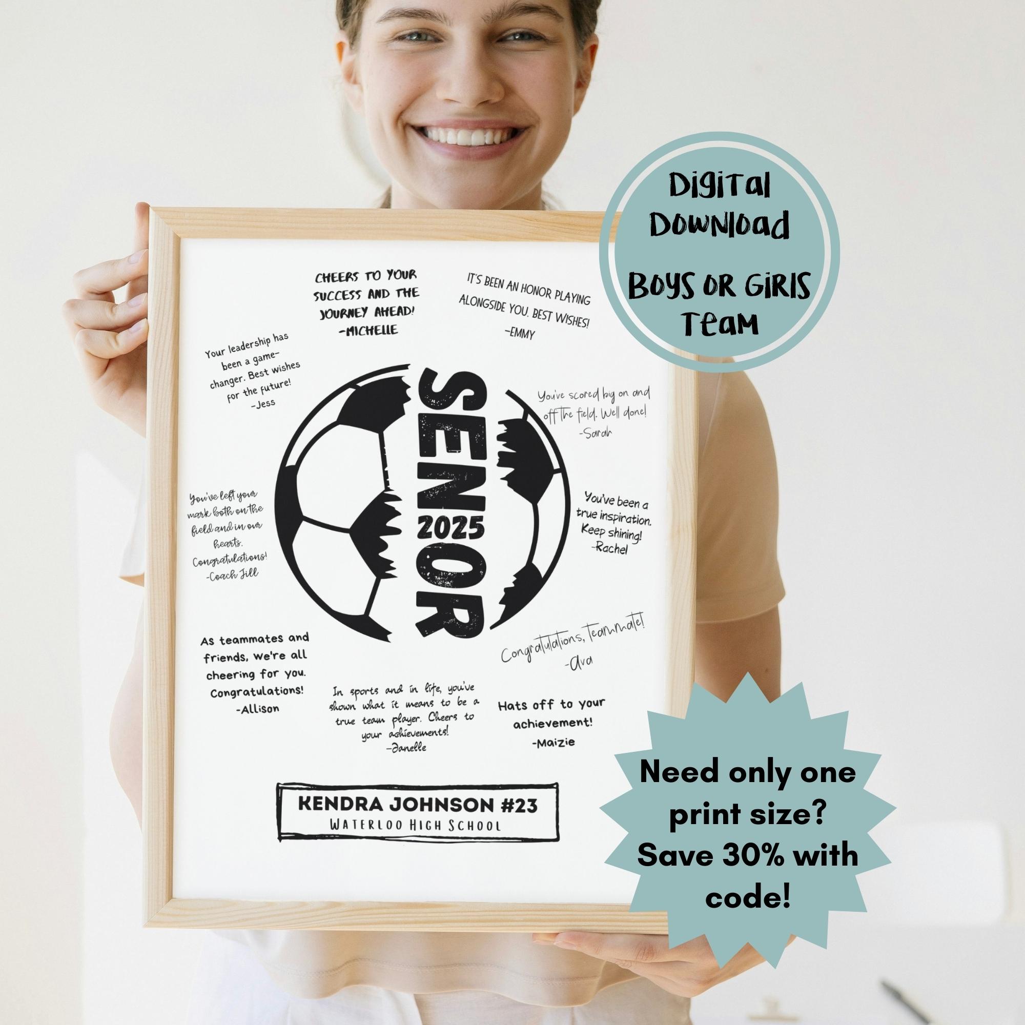 Custom Printable Senior Gift Soccer Poster for Signatures | End of ...