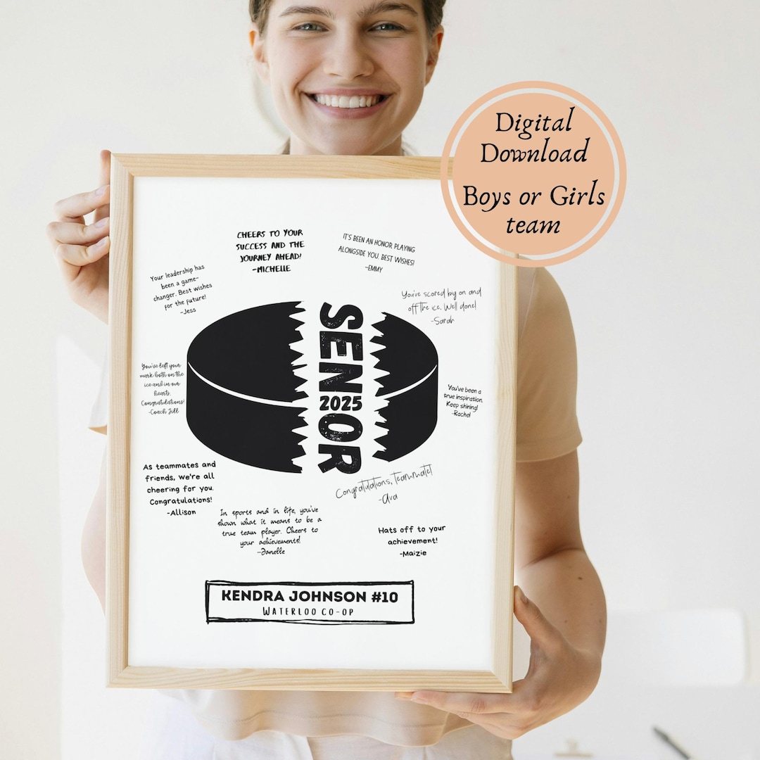 Custom Printable Senior Gift Hockey Poster for Signatures End of Season ...