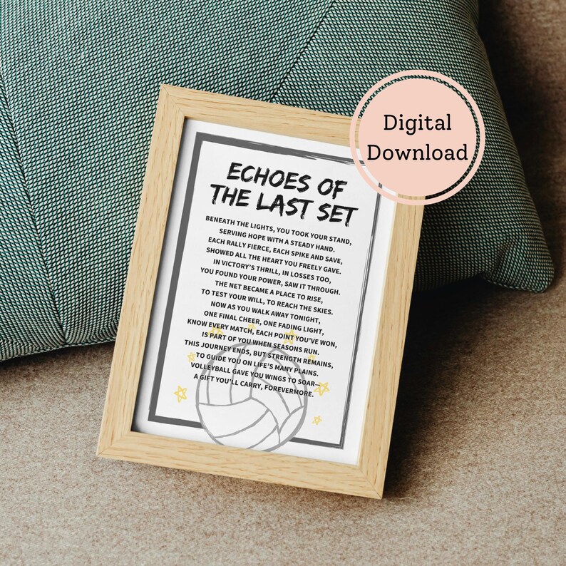 Printable Volleyball Player Senior Night Gift Poem, Senior Night Letter ...