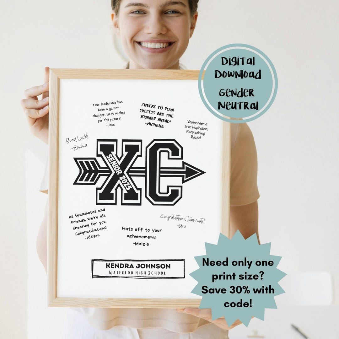 Custom Printable Senior Gift Cross Country Poster for Signatures | End ...