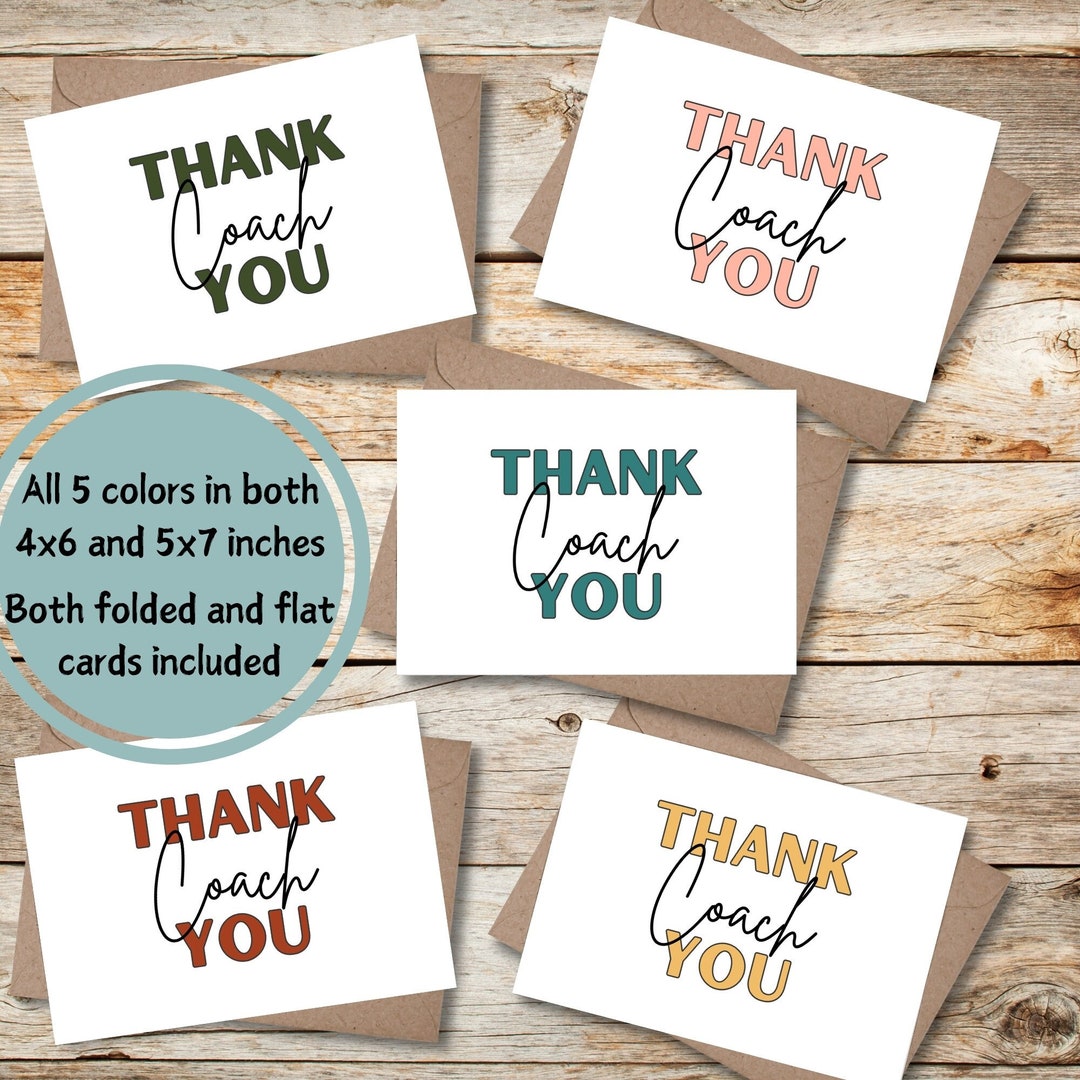 Printable Thank You Card for Coach, Appreciation Gift for Coach, End of ...