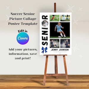Soccer Senior Night Graduation Picture Collage Canva Template With Bow ...
