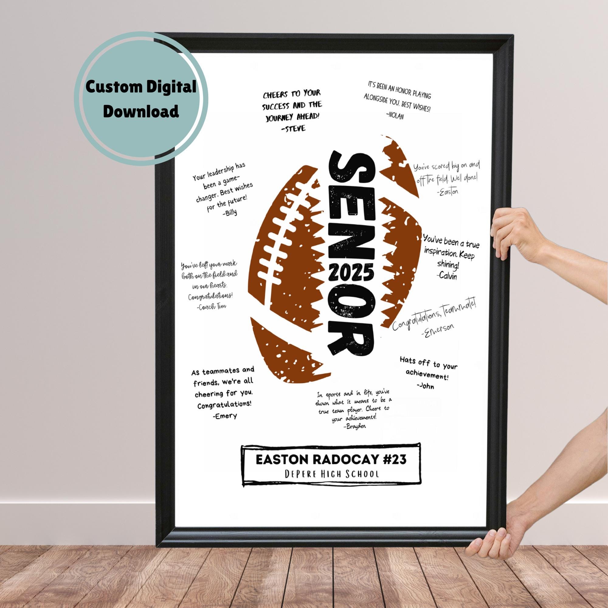 Custom Printable Senior Night Gift Football Poster for Signatures | End ...