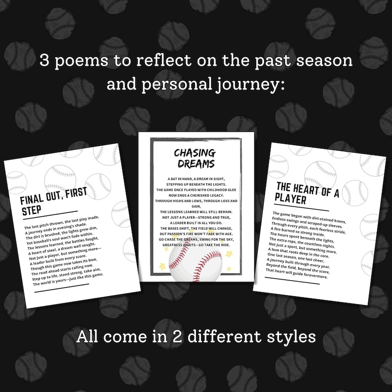 Printable Baseball Senior Night Gift Poems, Senior Night Letters From ...