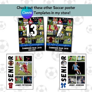 Soccer Senior Night Graduation Picture Collage Canva Template With Bow ...