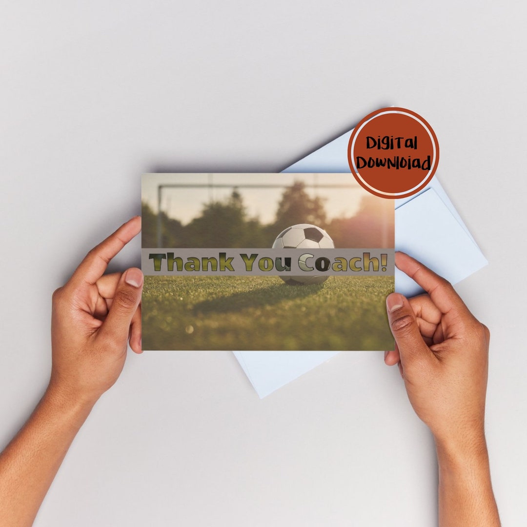 Printable Soccer Coach Thank You Card, Digital Download, Coach ...