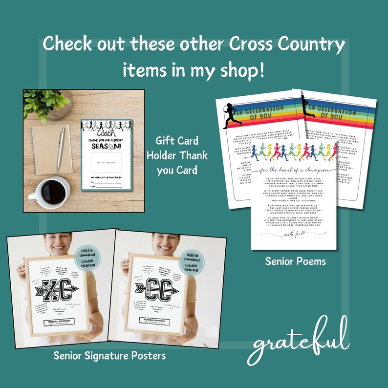 Custom Printable Senior Gift Cross Country Poster for Signatures | End ...
