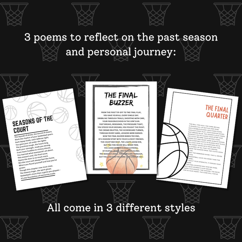 Printable Basketball Senior Night Gift Poems, Senior Night Letters From ...
