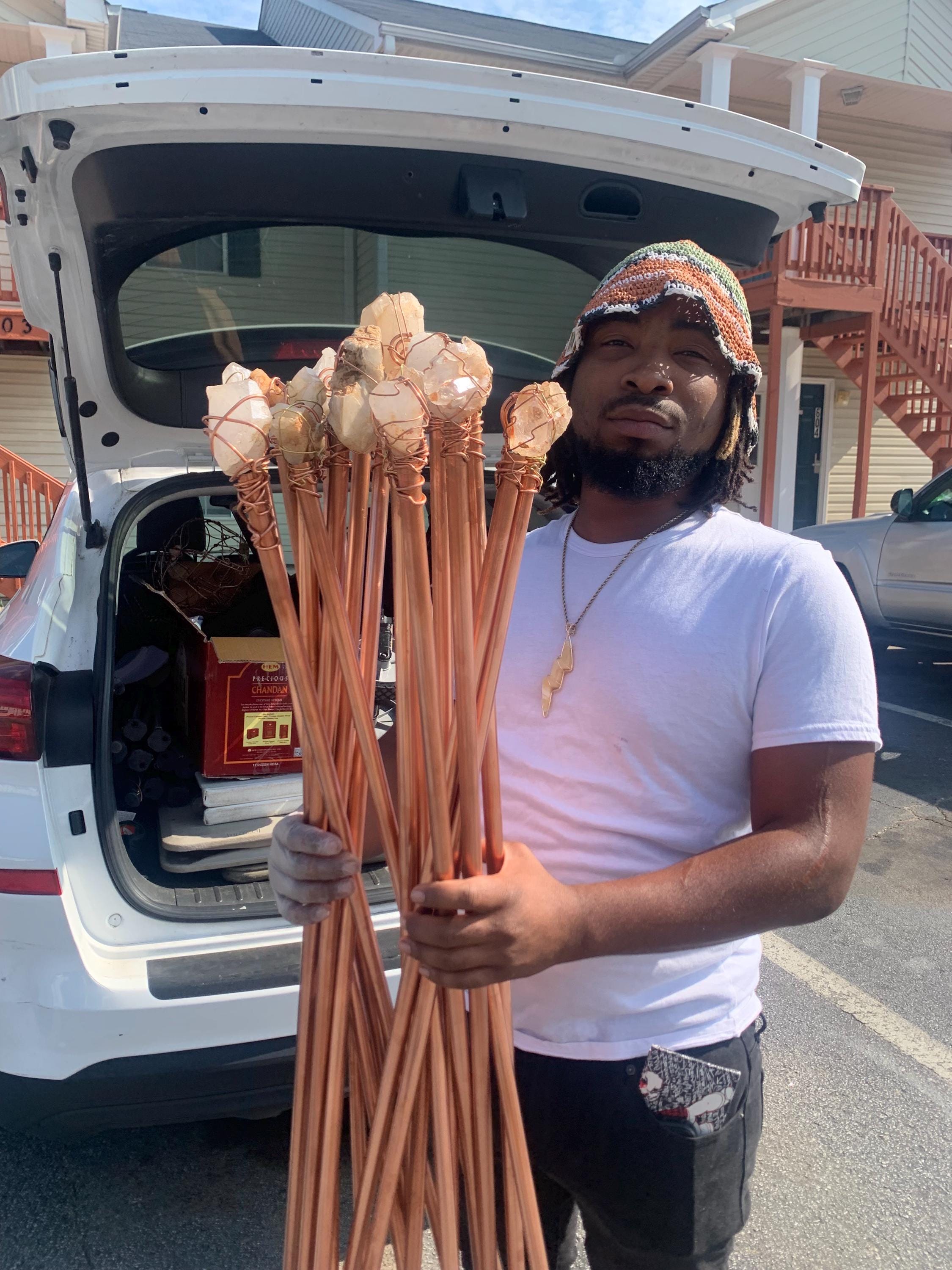 Copper Electroculture Pole | Crystal Crown Garden Stake | Cloud Busting ...