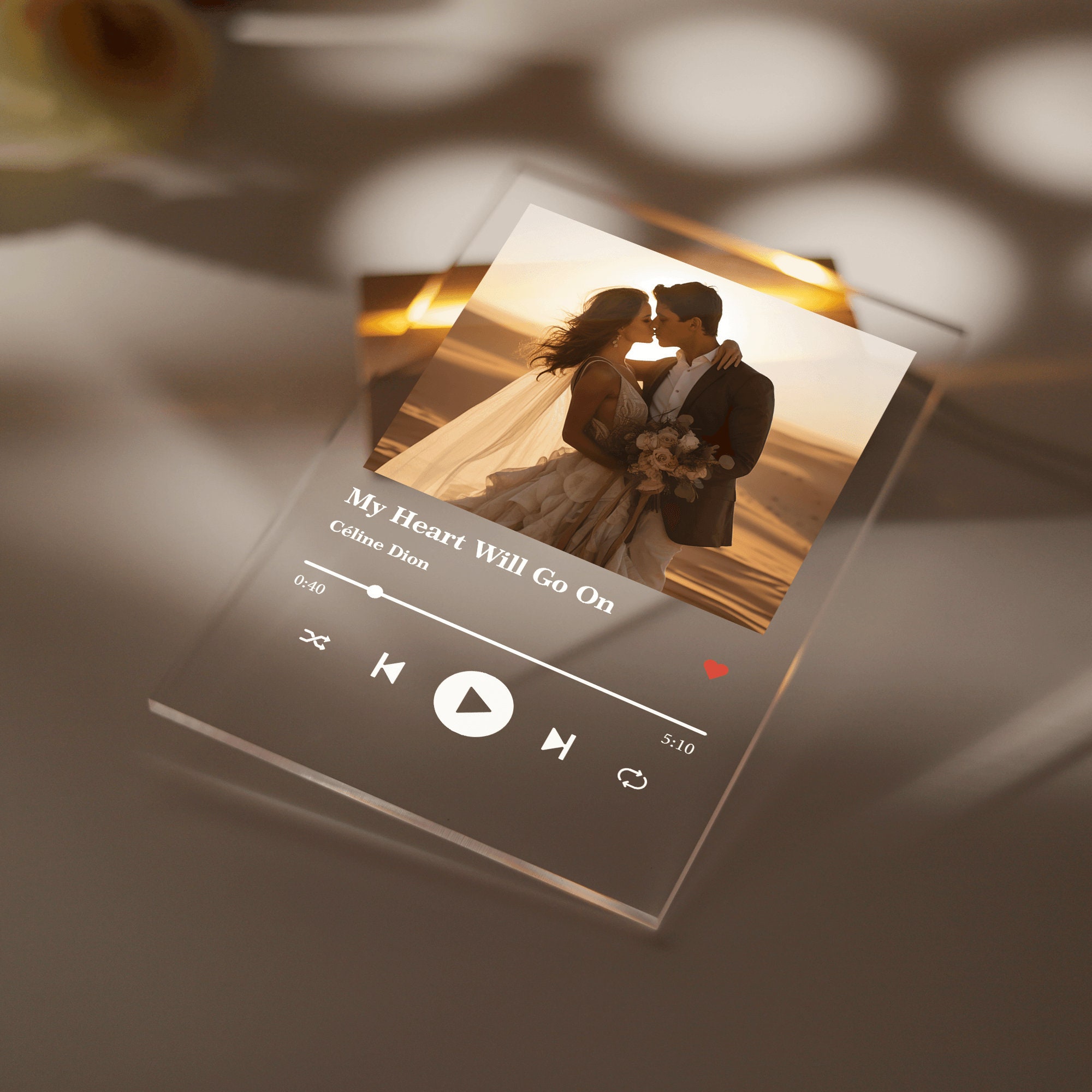 Personalized Acrylic Plaque Night Light, Custom Photo Song Night Lamp ...