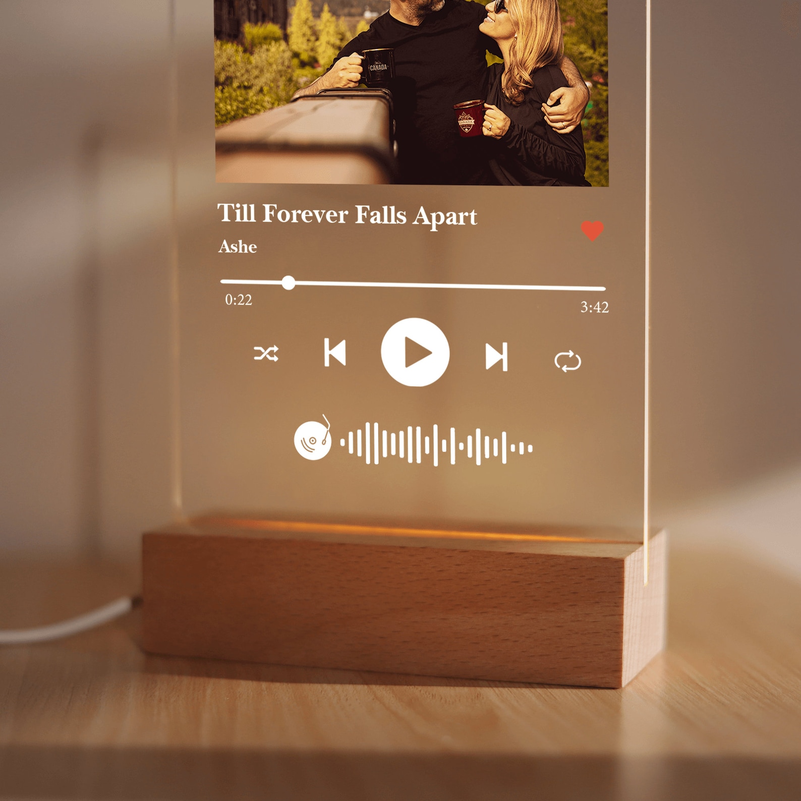 Personalized Music Plaque Night Light, Custom Song Acrylic Plaque With ...