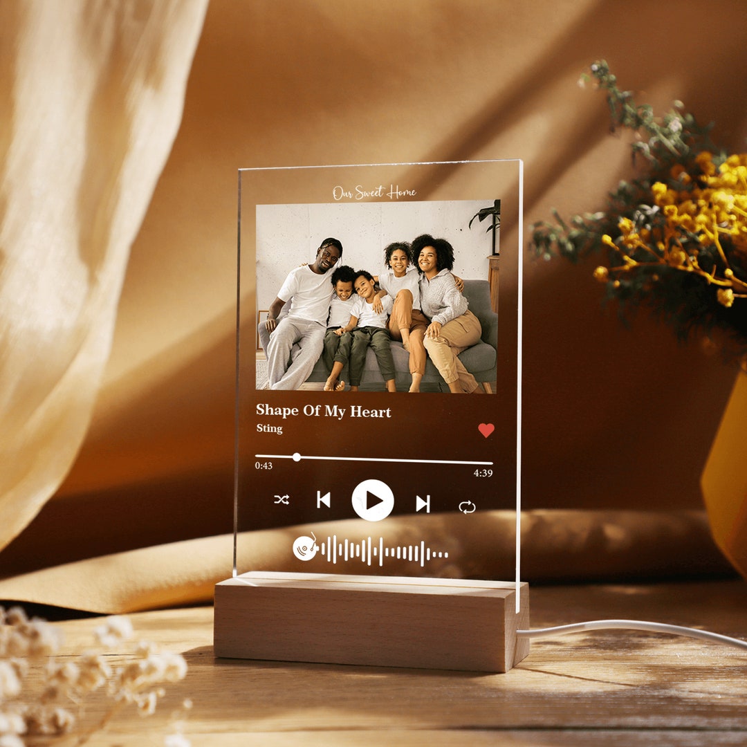 Personalized Music Plaque Night Light, Custom Song Picture Night Lamp ...