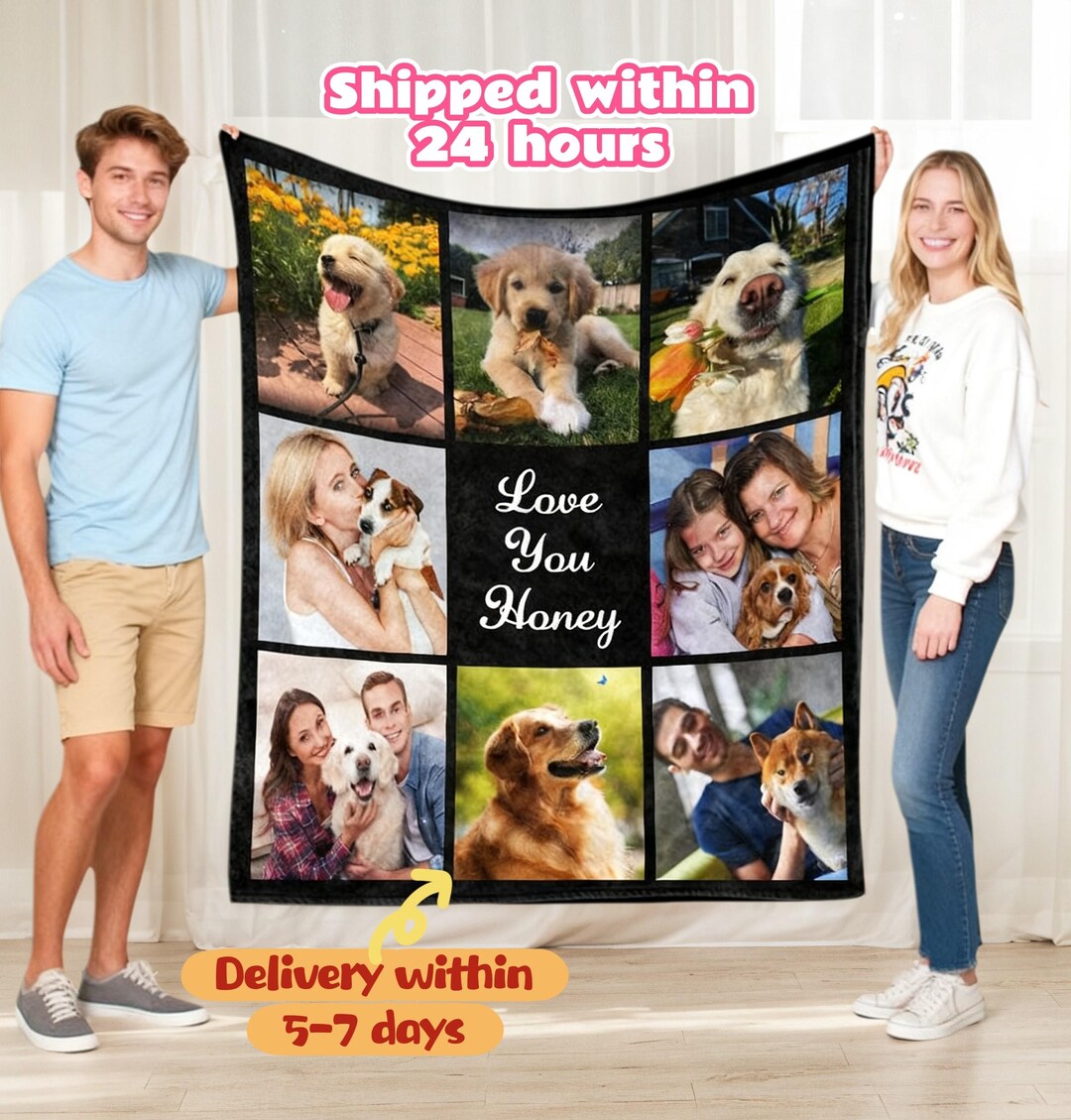Custom Pet Blankets With Photo Collage,personalized Dog Blanket for ...