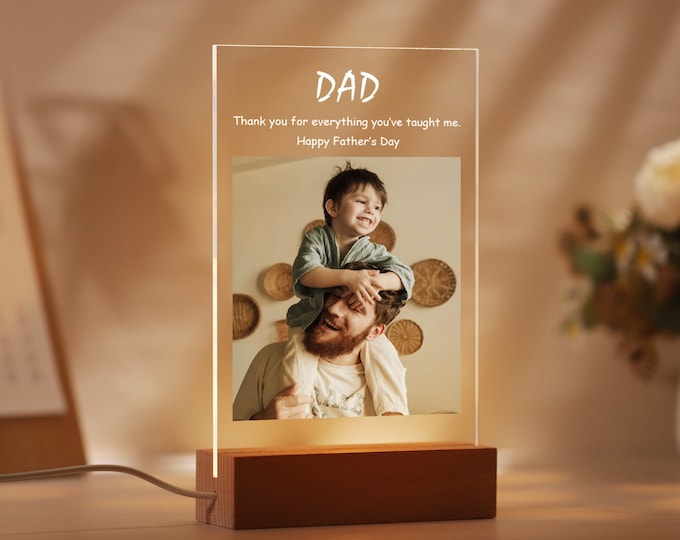 Personalized Photo Night Light Plaque, Photo Collage LED Light, Custom ...