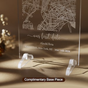 Personalized Our First Date Map Night Light, Custom Map Print Acrylic ...