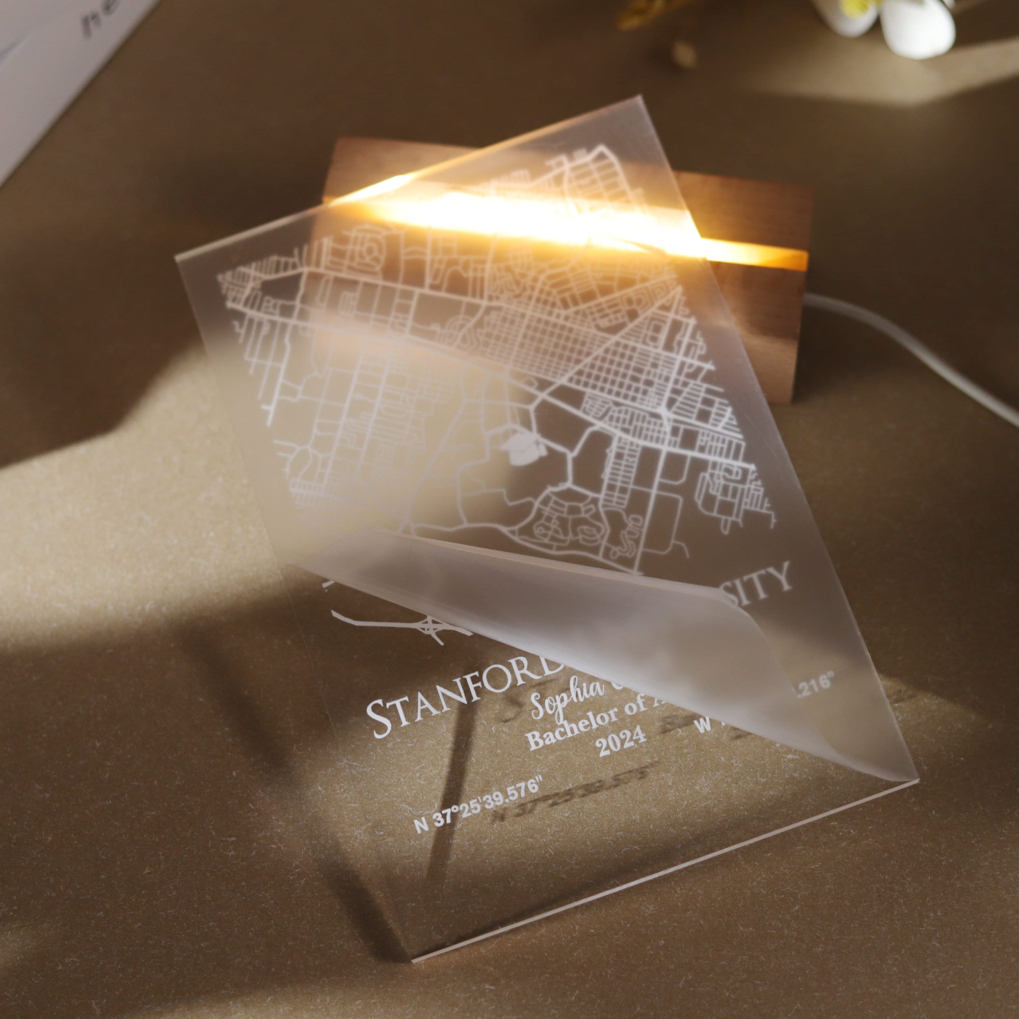 Custom Campus Map Night Light, Personalized College Map LED Night Lamp ...