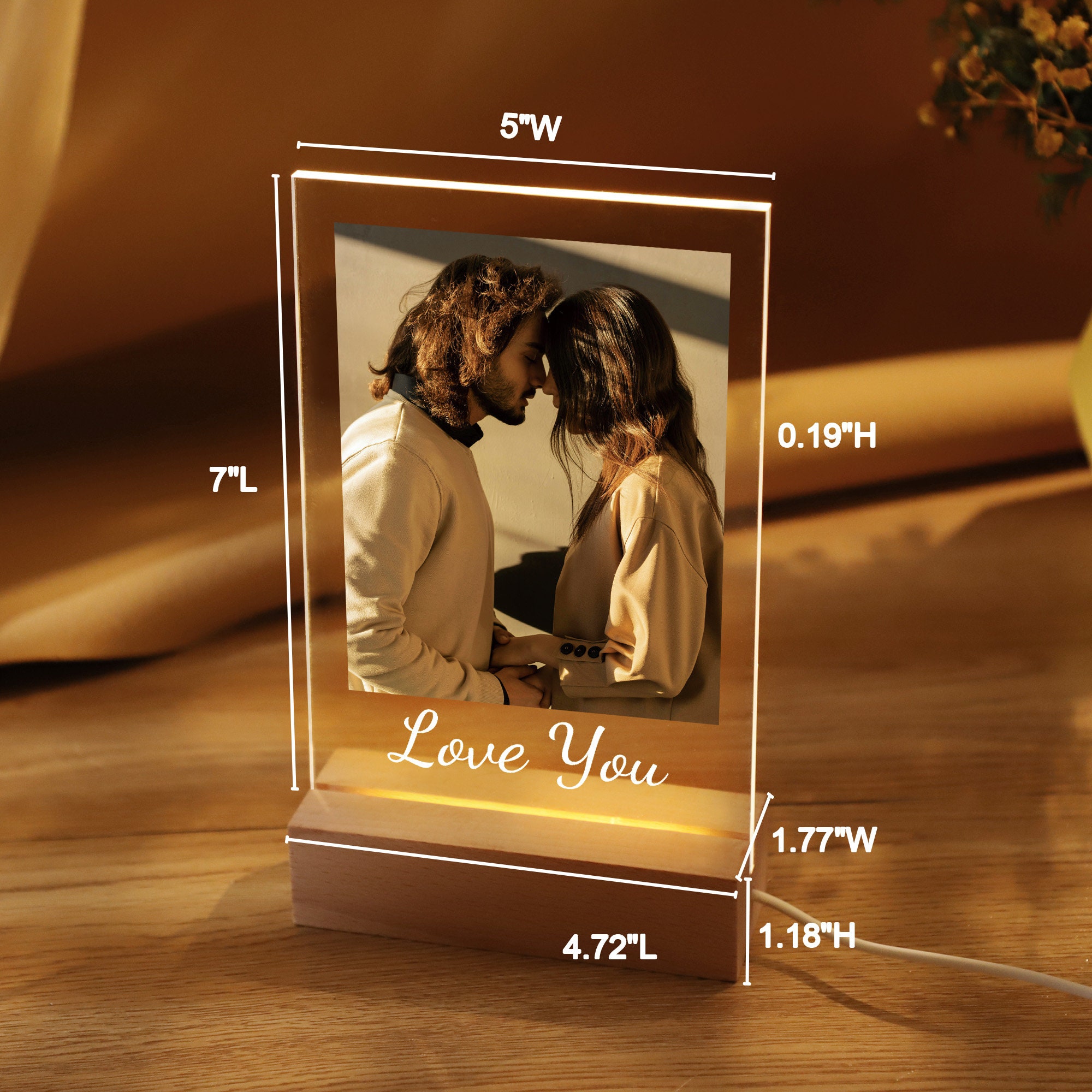 Personalized Photo Night Light, Custom Acrylic Night Lamp, Custom LED ...