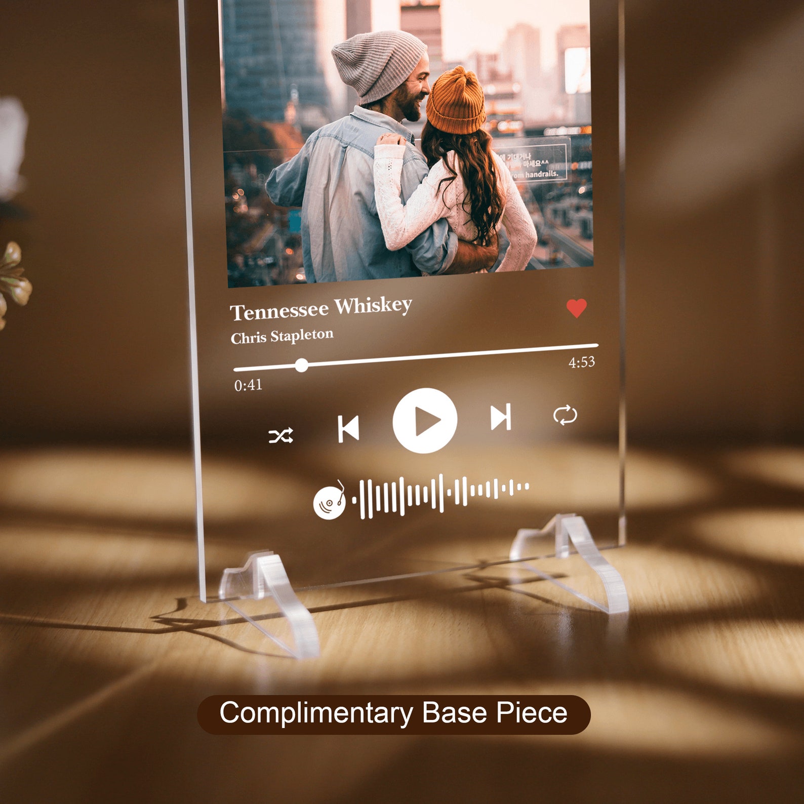 Personalized Music Plaque Night Light, Custom Song Acrylic Plaque With ...