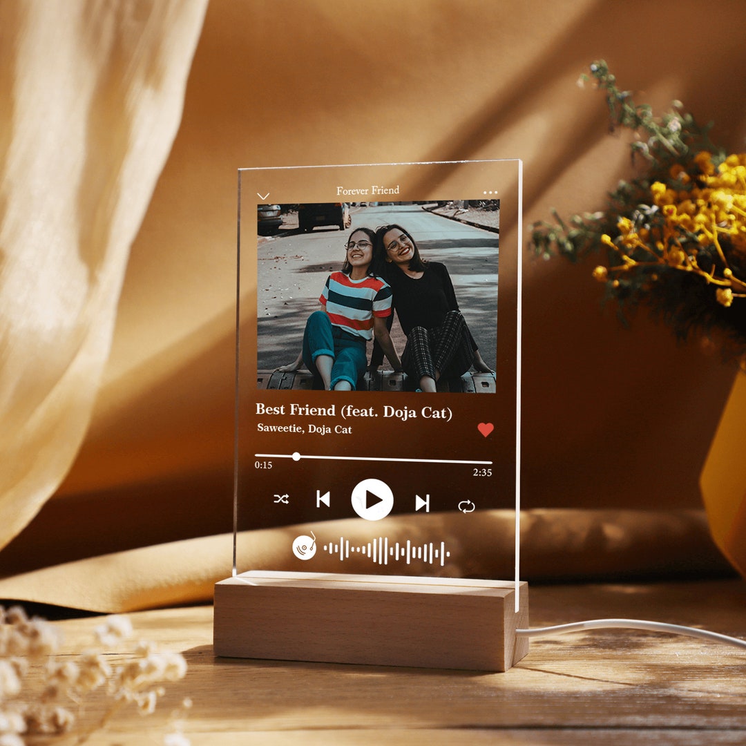 Custom Song Acrylic Plaque, Personalized Light up Music Night Light ...