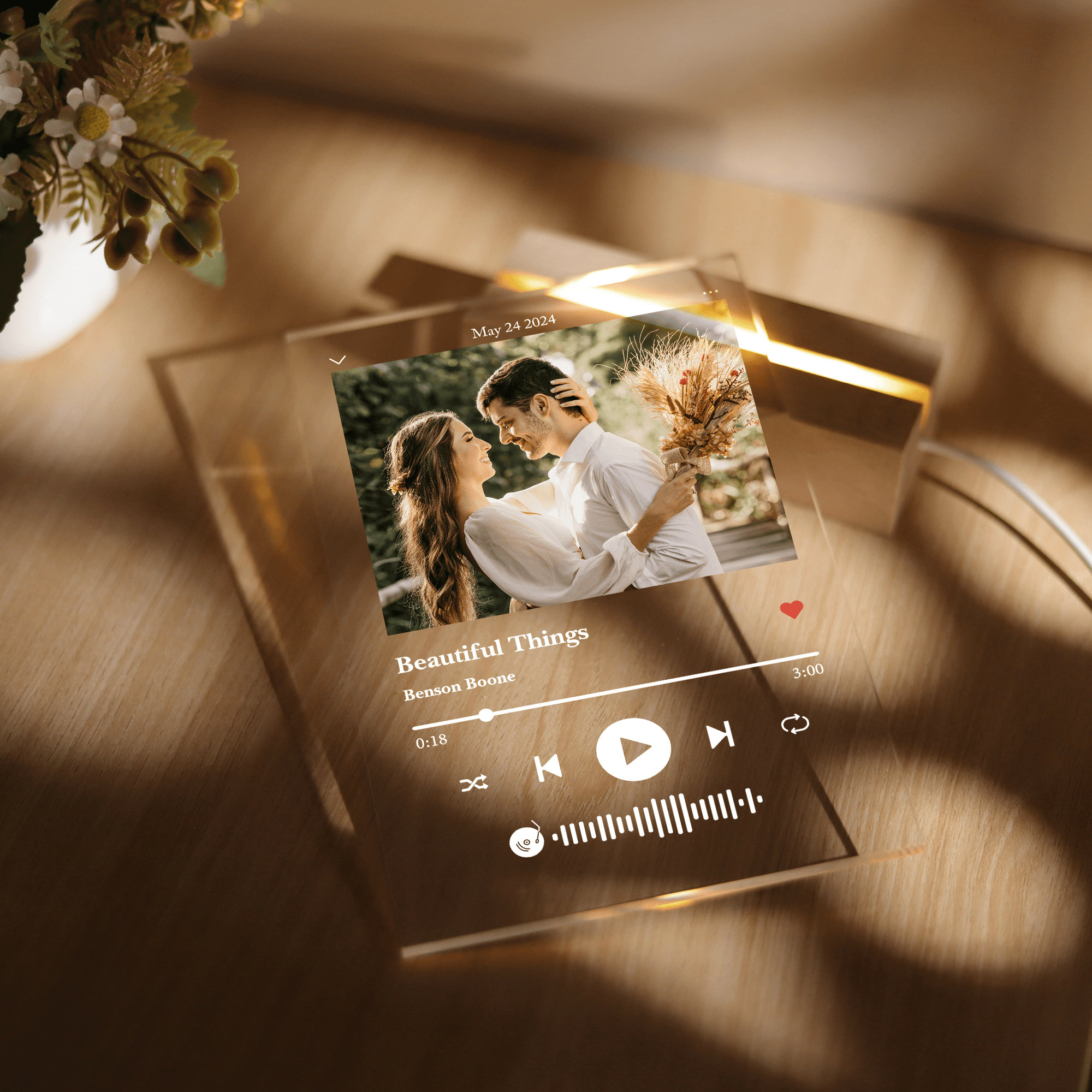 Personalized Photo Music Acrylic Plaque, Custom Song Picture Night ...