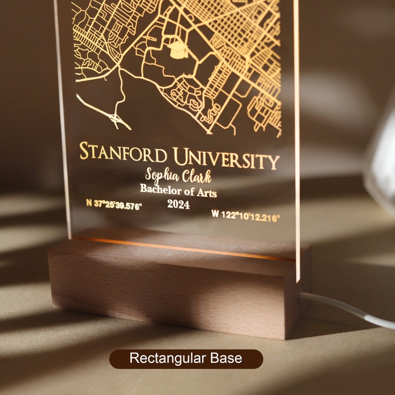 Custom Campus Map Night Light, Personalized College Map LED Night Lamp ...