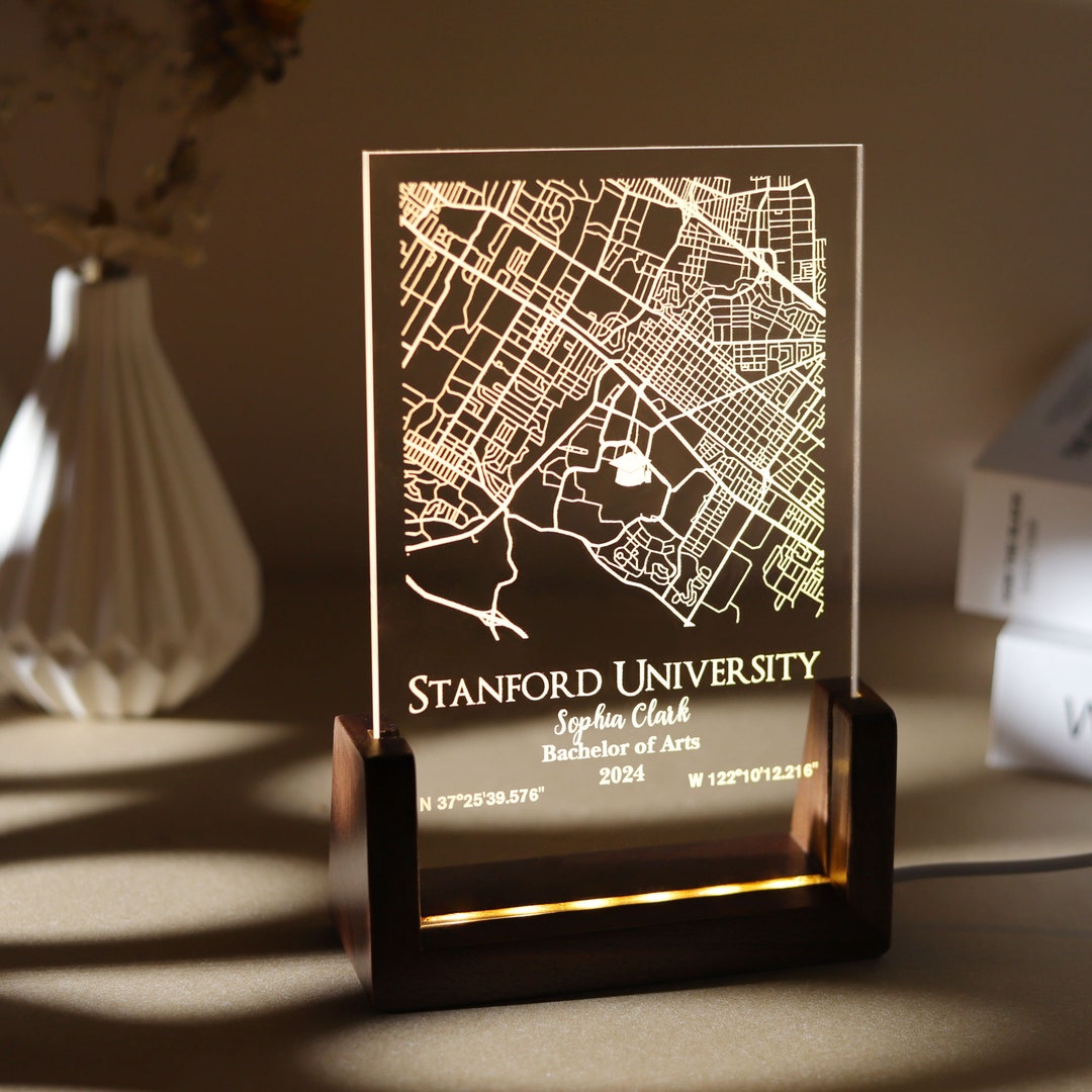 Custom College/university Map Night Light, Unique Grad Gift Class of ...