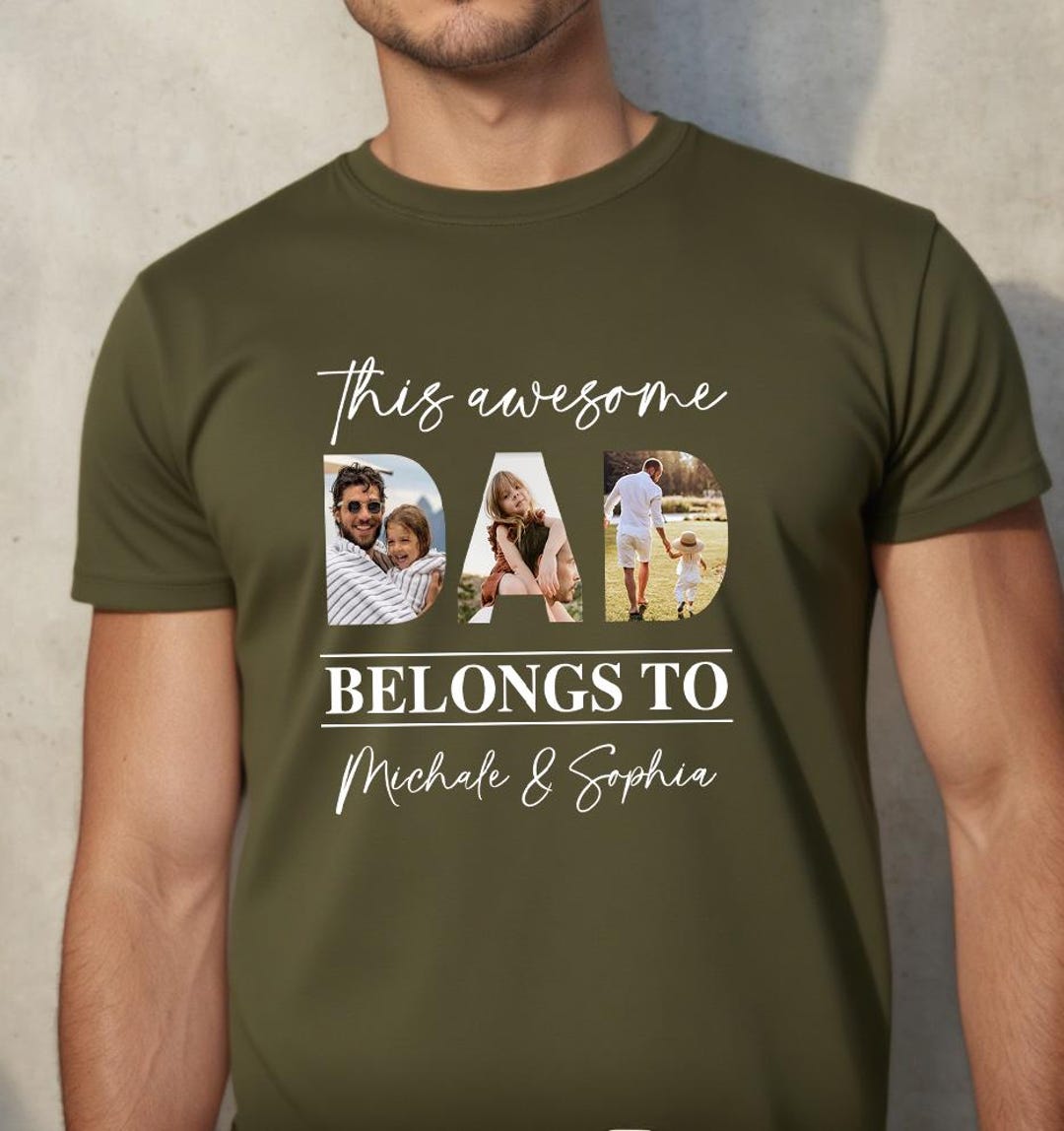 Custom Photo Collage Shirt With Name, Personalized Dad Picture Shirts ...