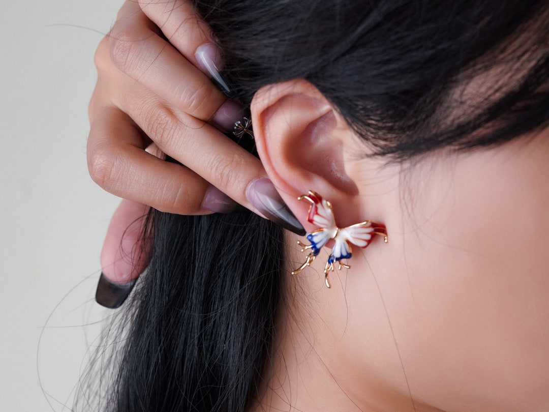 Enamel Butterfly Olympics Flag Earrings/souvenir Jewelry for Paris ...