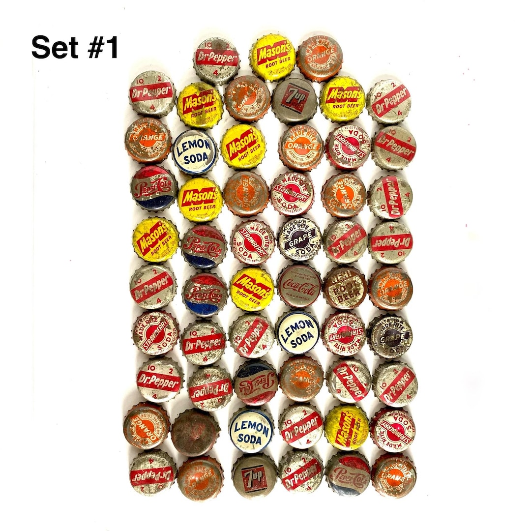 Soda Pop Bottle Caps Made of Metal and Cork Original Vintage Lot of 57 ...