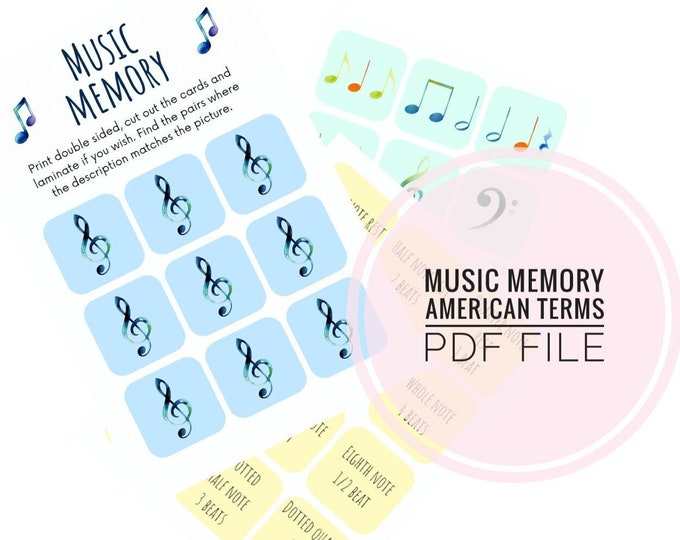 Treble Clef Memory Game Beginner Music Note Education Music Teacher ...