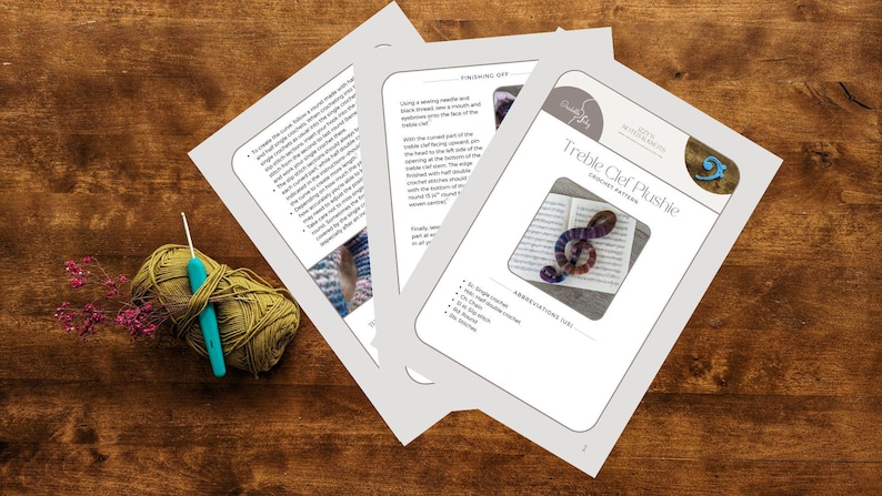 Treble & Bass Clef, PDF Crochet Pattern, English - Etsy
