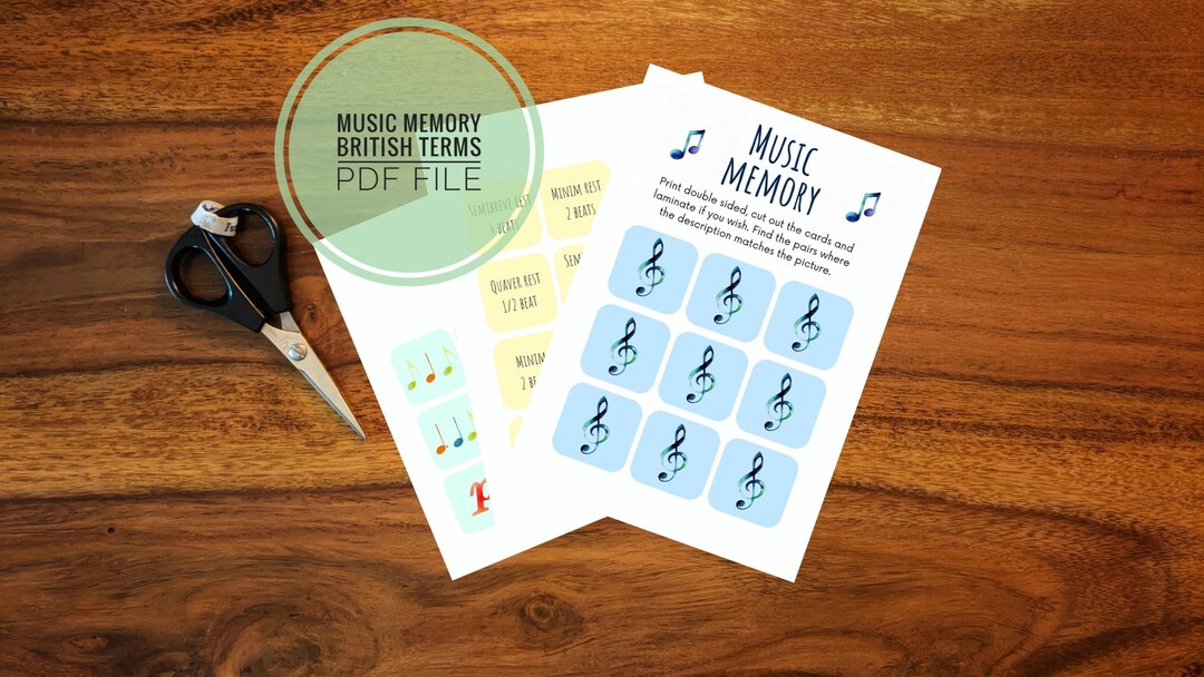 Music Memory Game, British Terms - Etsy