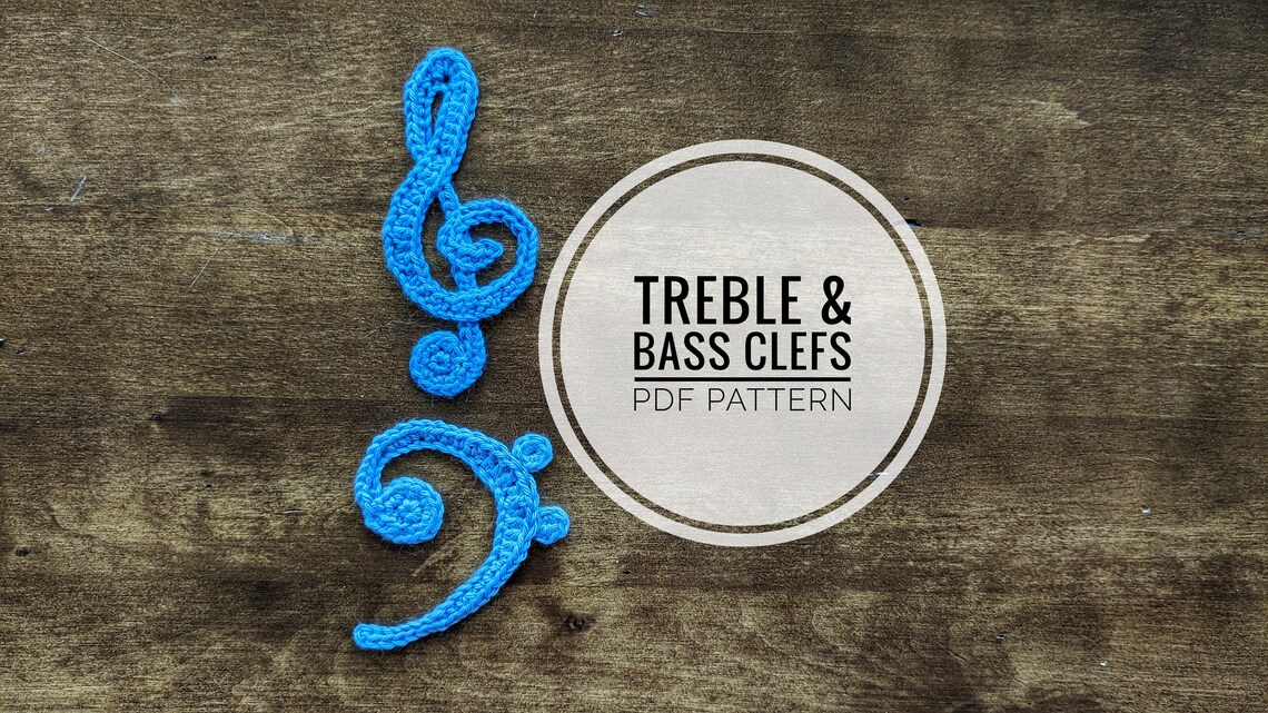 Treble & Bass Clefs, PDF Crochet Pattern, English - Etsy