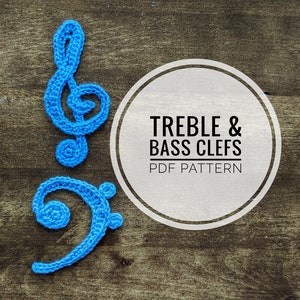 Treble & Bass Clefs, PDF Crochet Pattern, English - Etsy