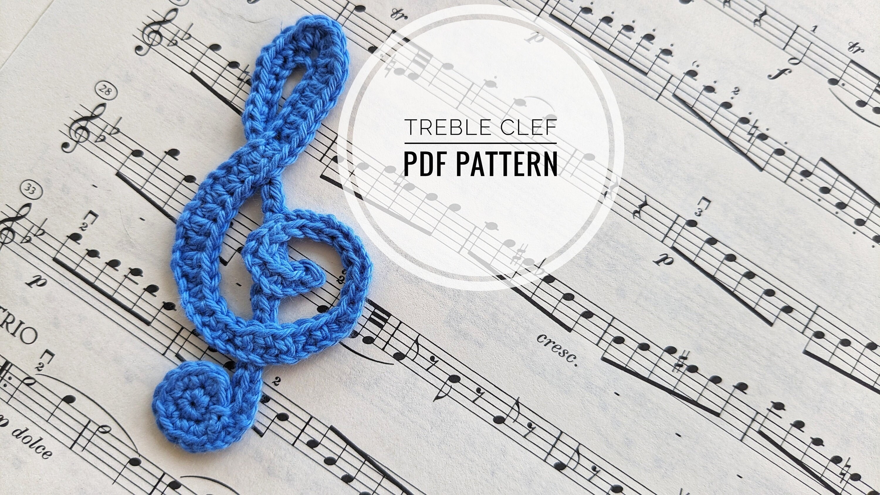 Treble Clef, PDF Crochet Pattern, English - Etsy