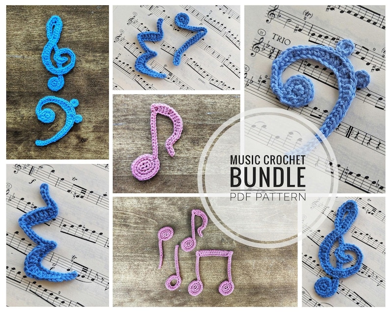 Music Crochet Bundle, PDF Crochet Patterns, English - Etsy