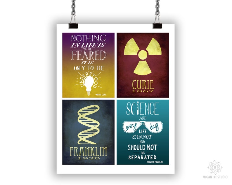 Marie Curie & Rosalind Franklin Science Mosaic Art Print - Etsy
