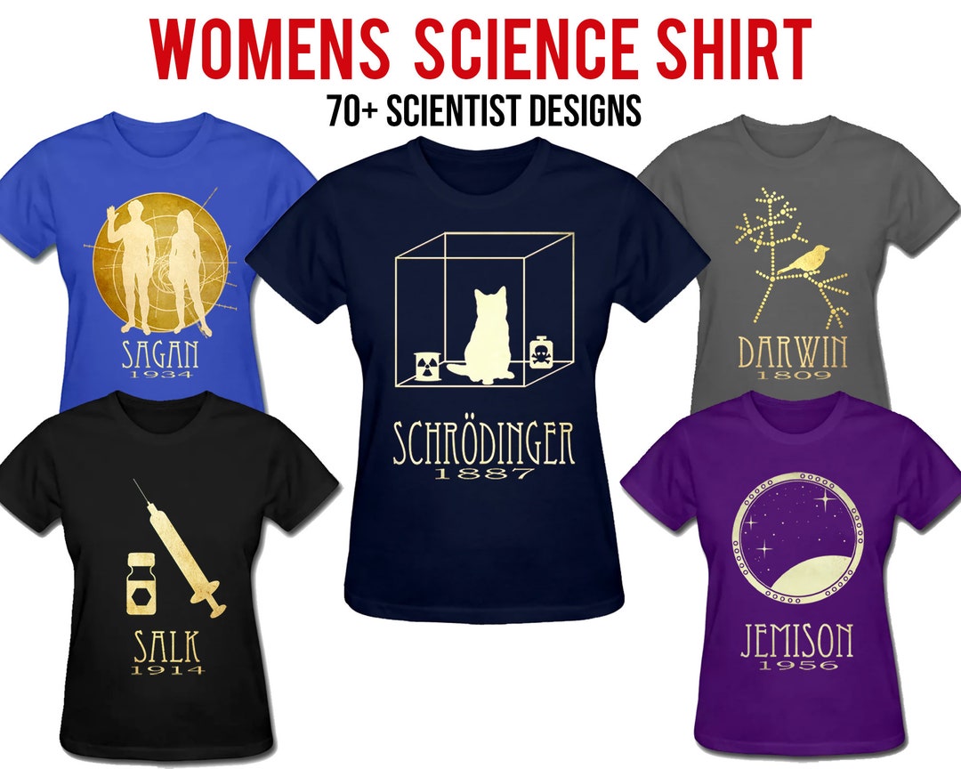 Womens Science T-shirt, 75 Famous Scientists to Choose From, STEM ...