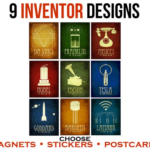 Science Postcard Set Sticker Pack or Fridge Magnets Science - Etsy