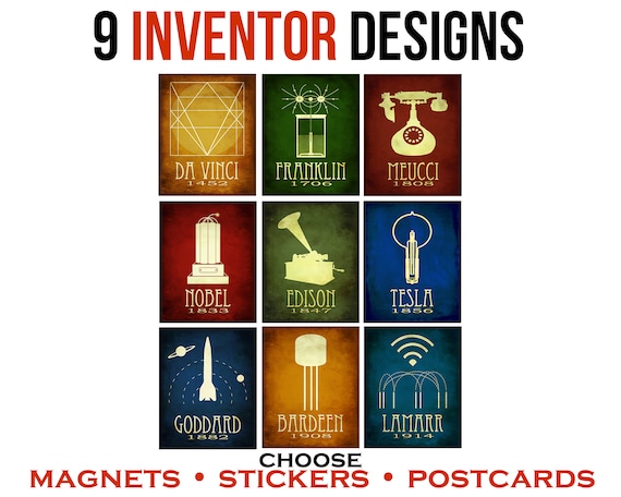 Sticker Pack Inventor Laptop Stickers Fridge Magnets | Etsy