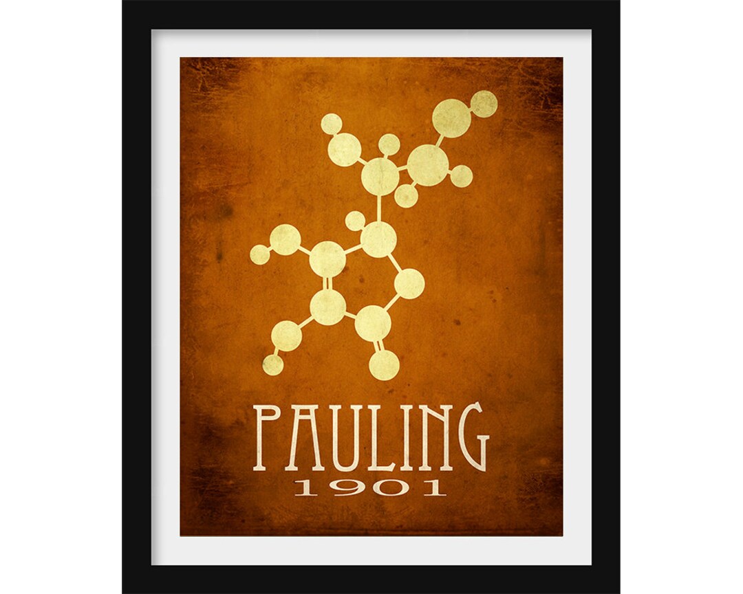Linus Pauling Chemistry Art Print, Science Illustration of Molecular ...