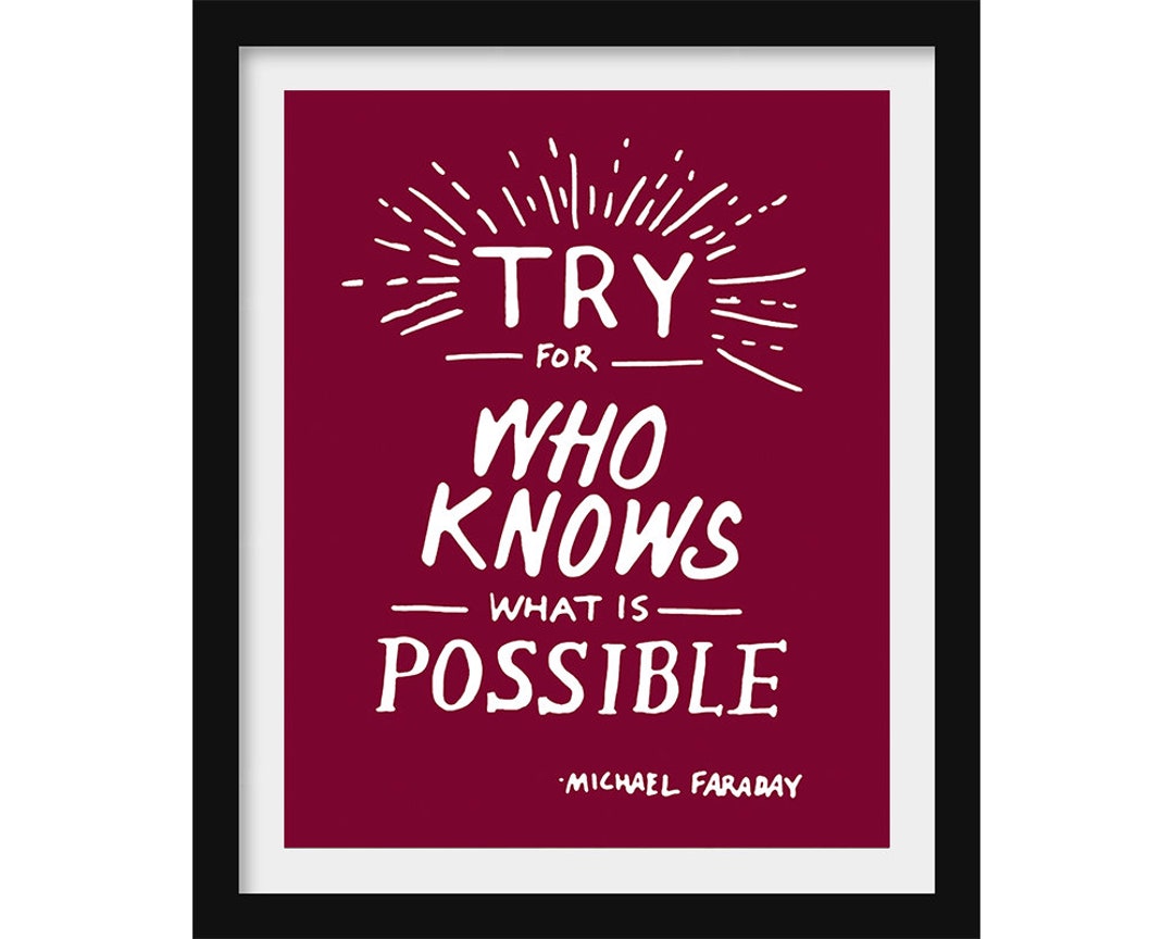 Inspirationalart Print With Quote by Scientist Michael Faraday, Science ...