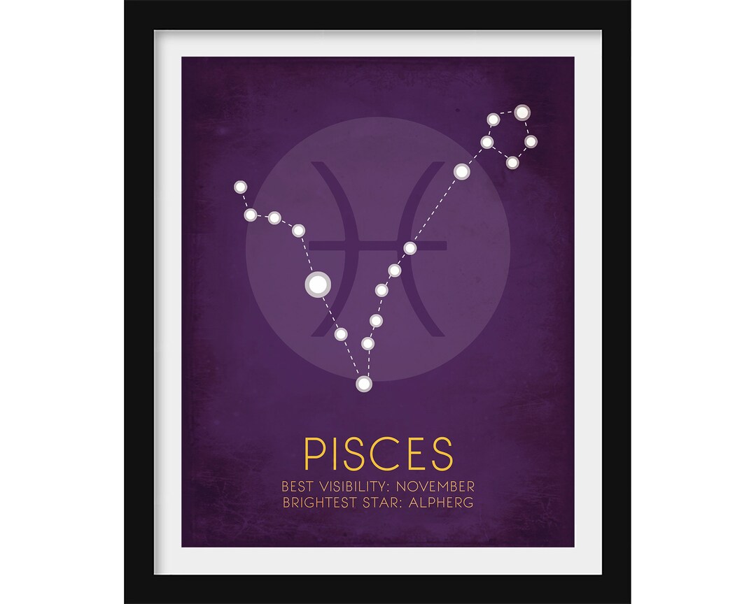 Pisces Zodiac Sign Art Print, Star Constellation Scientific ...